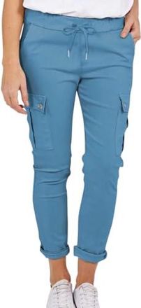 Generic Pantalon Travail décontracté pour Femmes, Couleur Unie, avec Cordon Serrage, Taille élastique, Multi-Poches, Nouvelle 2023 Pantalon Pyjama Femme Coton