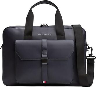 Tommy Hilfiger Sac pour Ordinateur Portable Homme Foundation à Bandoulière, Bleu (Space Blue), Taille Unique