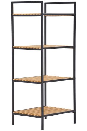 Xora Regal, Braun, Natur, Schwarz, Metall, Naturmaterialien, 4 F&auml;cher, 39x95x32.5 cm, Typenauswahl, stehend, in verschiedenen Gr&ouml;&szlig;en erh&auml;ltlich, Wohnzimmer