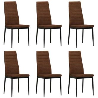 vidaXL Vidaxl - Chaises &agrave; manger lot de 6 marron tissu