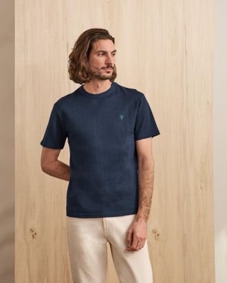 Faguo T-shirt bleu marine coton recycl&eacute;