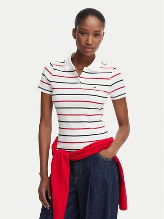 Tommy Jeans Poloshirt DW0DW22327 Wei&szlig; Slim Fit