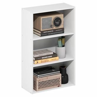 Furinno Basic 3-st&ouml;ckiges offenes Regal, B&uuml;cherregal, Aufbewahrungsorganizer, 18.5 x 42.2 x 67.1 cm, Wei&szlig;