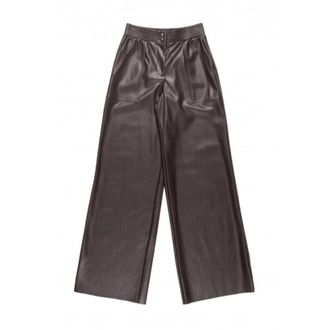 Nenette Femme, Pantalons, Brun, Taille: 36 FR Pantalon large en similicuir