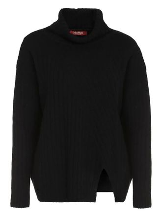 Max Mara Gerippter Rollkragenpullover - Schwarz
