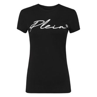 Philipp Plein Femme, Tops, Noir, Taille: 40 FR T-Shirt Col Rond