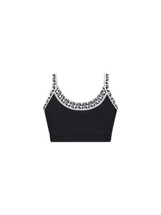 Versace Womens Cropped Knit Top Black Viscose Tops