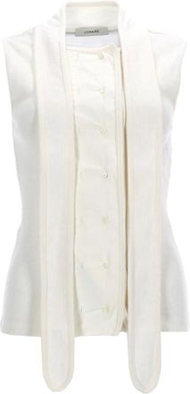 Christophe Lemaire Femme, Tops, Blanc, Taille: 38 FR Haut Ajust&eacute; Asym&eacute;trique