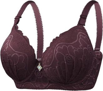 Generic 2026 Soutien-gorge pour femme d&eacute;contract&eacute; r&eacute;glable respirant sans anneau en acier fronc&eacute; et ajustement 03, caf&eacute;, 72