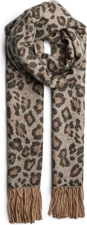 Pieces Damen Pcjira Scarf Noos Schal, Natural/Aop:leo, Einheitsgröße