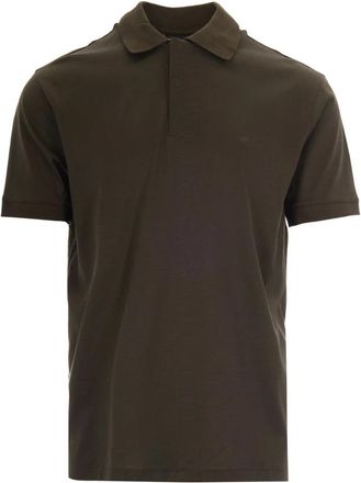 Emporio Armani Homme, Tops, Vert, Taille: L Polo &agrave; manches courtes en coton lyocell
