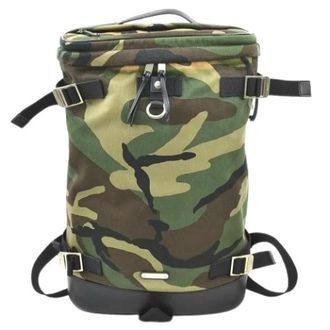Saint Laurent Sac &agrave; dos Vintage en Toile Pre-owned - Homme - Pre-owned - Vert - Taille: ONE Size