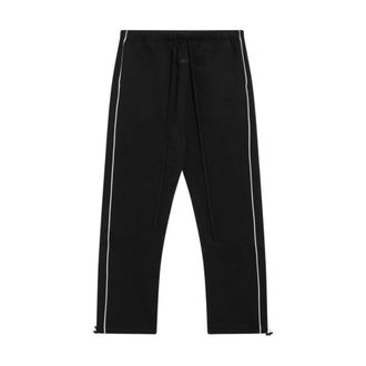 Fear of God Homme, Pantalons, Noir, Taille: XL Pantalon de surv&ecirc;tement d&eacute;contract&eacute; en molleton avec passepoil