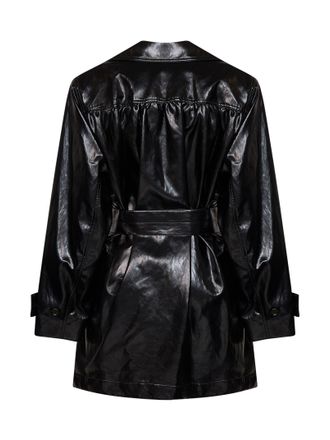 Chlo&eacute; Belted Coated Viscose Trench Coat - Black