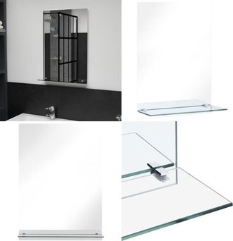 vidaXL Miroir mural avec &eacute;tag&egrave;re 40x60 cm Verre tremp&eacute; - Miroir Mural - Miroir Avec &Eacute;tag&egrave;re - Miroir Salle De Bain - D&eacute;coration Murale - Meuble Salle De