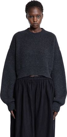 Uma Wang Cropped Ribbed Knit Sweater