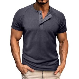 Generic T-shirt &agrave; manches courtes pour homme - Couleur unie - D&eacute;contract&eacute;e - Manches courtes, bleu fonc&eacute;, XXL