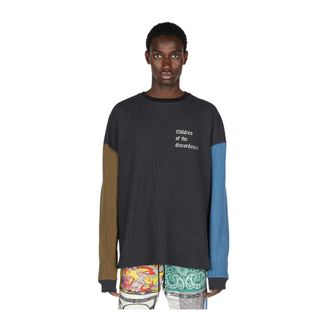Children of the discordance Baumwoll-Waffelstrick-Sweatshirt mit Kontrastpaneelen - - Sweatshirts & Hoodies - Herren - Braun - M