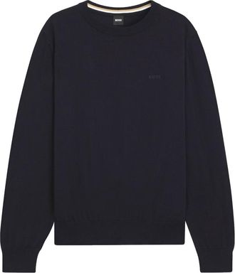 HUGO BOSS Leichter Pullover aus Baumwolle mit Label-Schriftzug in