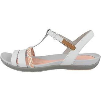 Clarks Tealite Grace T-Spangen Sandalen Femme, Blanc, 37.5 EU