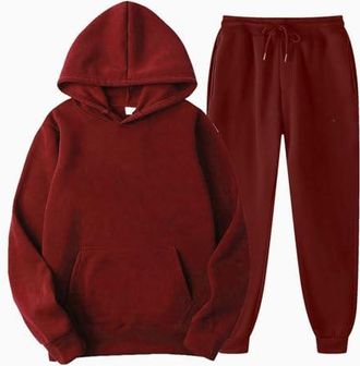 Generic Survêtement 2 pièces pour femme - Décontracté à capuche - Ensemble de jogging - Manteau de sport - Pantalon avec poches - Survêtement basique de coule
