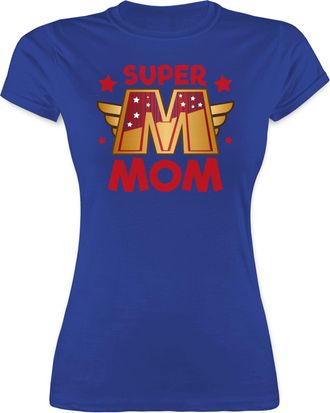 Shirtracer Shirt Damen - Super Mom I Supermom Heldin Mama - XXL - Royalblau - muttertagsgeschenk muttertagsgeschenke Mum supermama Tshirt Supermom+t-Shirt mother