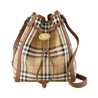Burberry Petit sac seau &agrave; carreaux - Femme - Sacs - Beige - Taille: ONE Size