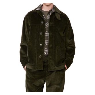 Officine Générale Homme, Vestes, Vert, Taille: XL Veste de Travail en Velours Vert
