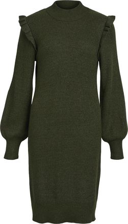 Object OBJMALENA L/S Ruffle Knit Dress NOOS