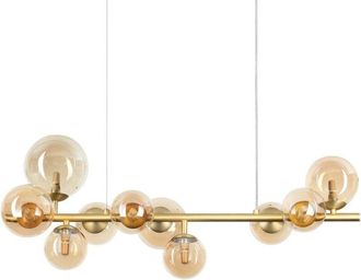 Ideal Lux Ideal Lux - perlage Plafonnier suspendu globe &agrave; 10 lumi&egrave;res en laiton