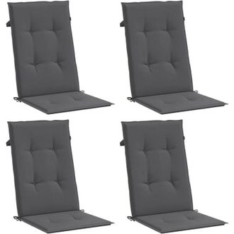 vidaXL Vidaxl - Coussins de chaise de jardin &agrave; dossier haut lot de 4 anthracite