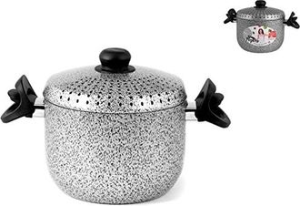 hOme Home Salt NPepper Nudeltopf Antihaft, Aluminium, 4 Liter, Schwarz/Grau, 20 cm