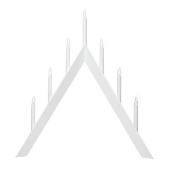 Eglo LED Bougeoir Arrow, Porte-Bougie Pyramide de No&euml;l, Lampe d&eacute;corative Bois, Plastique Blanc, Blanc Chaud