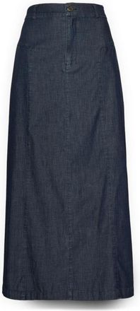 Elena Miro Femme, Jupes, Bleu, Taille: 54 FR Jupe midi trap&egrave;ze en chambray