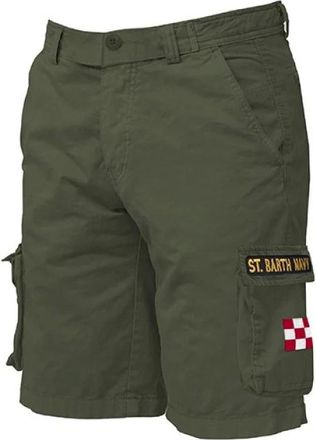 MC2 Saint Barth Homme, Shorts, Vert, Taille: M Short cargo en coton jusquaux genoux