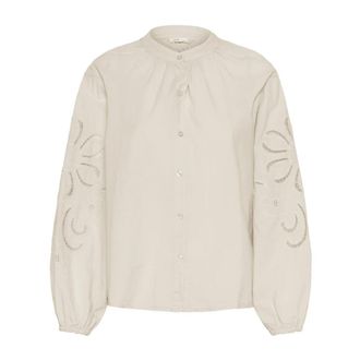 Cream Bluse mit Puff&auml;rmeln - - Blouses & Shirts - Damen - Beige - S