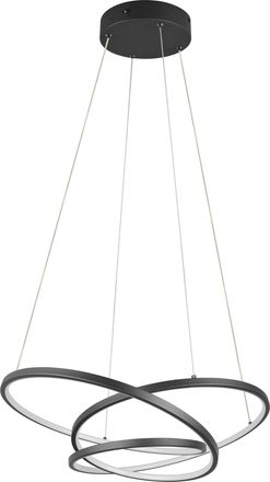 Trio Leuchten LED Pendelleuchte Darvin 349110132, Metall Schwarz matt, inkl. 34 Watt LED, Lichtfarbe einstellbar, Switch Dimmer