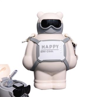 Generic Isolierte Wasserflasche f&uuml;r Kinder,Isolierte Wasserflasche f&uuml;r Kinder - Gro&szlig;e Kinderwasserflasche in B&auml;renform mit Strohhalm | Isolierte Wasserflasche