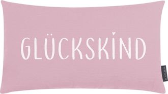 Magma Heimtex Magma Heimtex Kissen Spruchkissen Glückskind 30x50cm (altrosa)