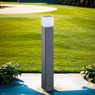 Licht-Erlebnisse Außenlampe Garten Weg 80 cm hoch eckig Anthrazit blendarm E27 IP44 Wegeleuchte Pollerleuchte