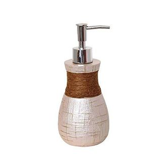 MSV 141940 Seifenspender Natura aus Polyresin, Creme/Braun, 30 x 20 x 15 cm