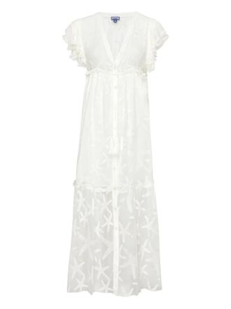 Vilebrequin robe en soie à coupe mi-longue - Blanc