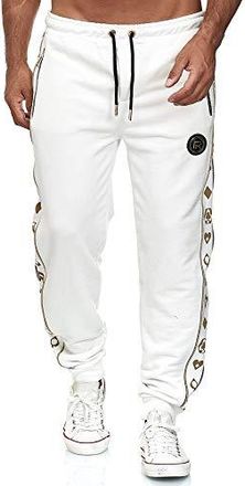 Red Bridge Redbridge Pantalon de Jogging pour Homme avec Empreintes latérales Blanc, Taille L