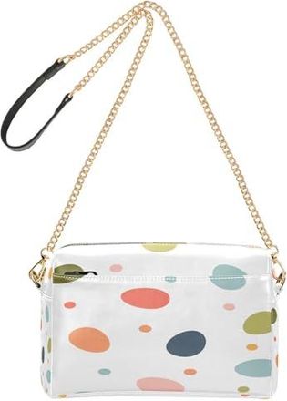 HMZXZ Sacs à bandoulière en cuir pour femme avec motif oeufs de Pâques et bandoulière Motif à pois