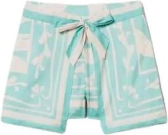Twinset Femme, Maillots de bain, Vert, Taille: 40 FR Short Imprim&eacute; en Mousseline