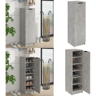vidaXL Vidaxl - Schuhschrank Betongrau 30x35x100 cm Holzwerkstoff - Schuhschrank - Holzwerkstoff - Betongrau - Garderobe - Einbauschrank - Home & Living