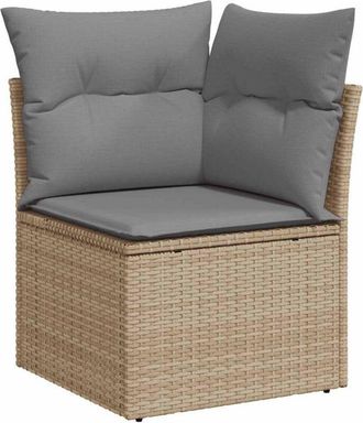 vidaXL Canap&eacute; dangle de jardin avec coussins beige r&eacute;sine tress&eacute;e Vidaxl