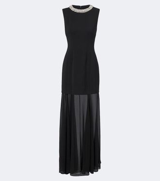 Veronica Beard Maxikleid Luminara aus Chiffon mit Kristallen