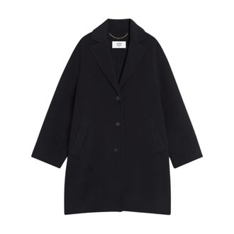 Maison Kitsun&eacute; Wollmantel mit doppelter Vorderseite - - Coats - Damen - Schwarzk - S