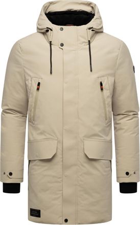 Stone Harbor Herren warmer Wintermantel lang Winterparka mit Fleece-Innenfutter, zahlreichen Taschen innen und au&szlig;en und gro&szlig;er Kapuze Kitraan XX Sand Gr. 3XL